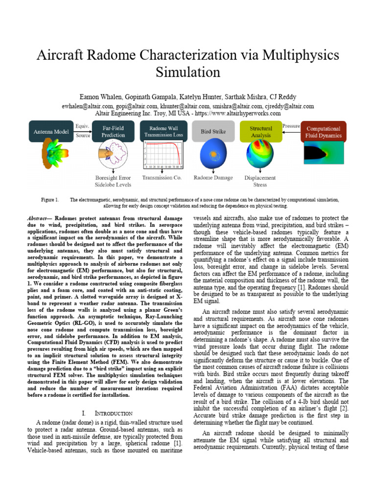 Aircraft Radome Characterization Via Multiphysics Simulation | PDF ...