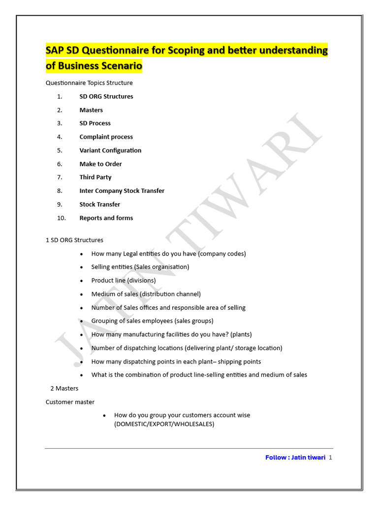 Questionnaire Topics Structure | PDF | Stocks | Prices