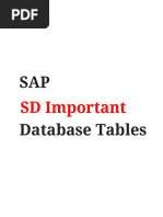 Most Important Tables in SAP SD (S - 4HANA) | PDF