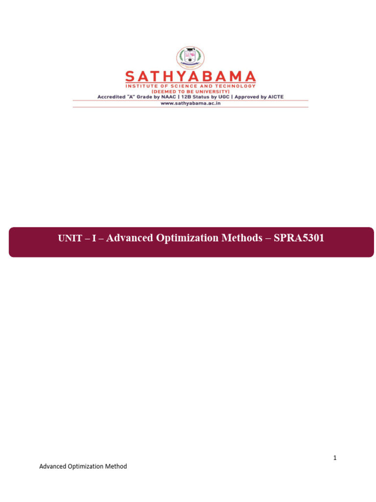 Advance Optimization | PDF | Linear Programming | Mathematical Optimization