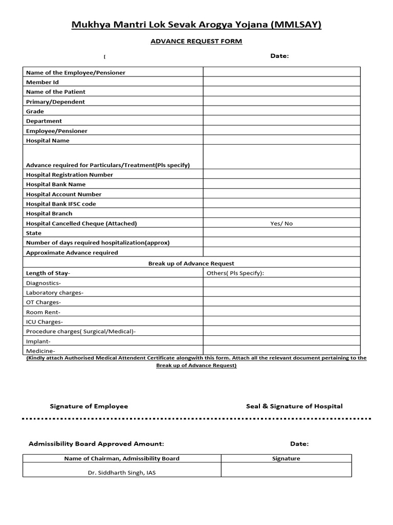 Advance Request Form | PDF