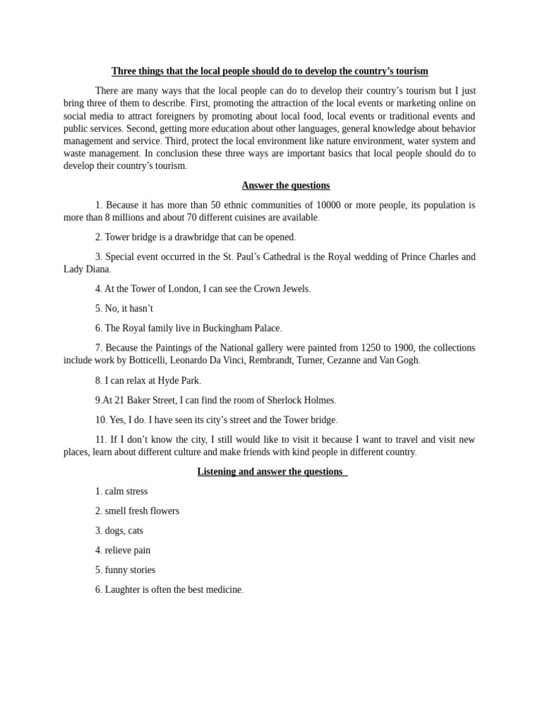 Three Things That Local People Should Do To Develop | PDF