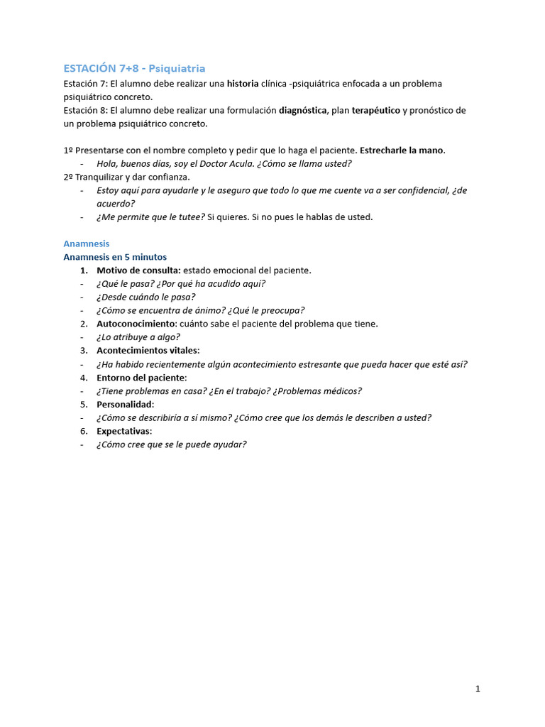 ECOE para Dummies POG+Psiquia | PDF | Diarrea | Esquizofrenia