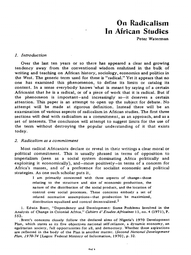 Understanding Radicalism in African Studies | PDF | Marxism | Communism