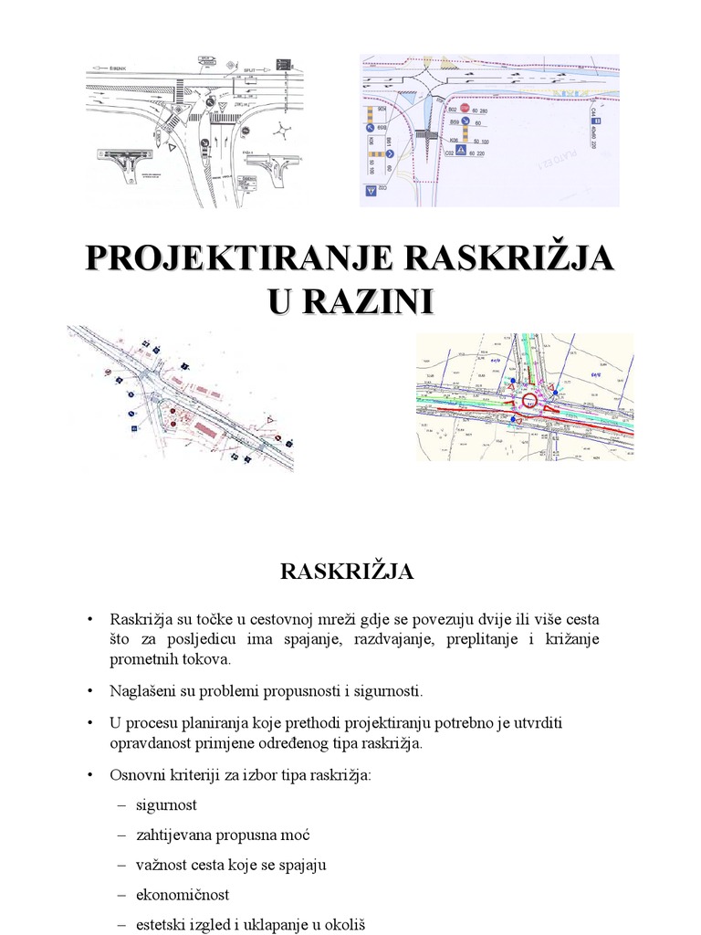 Projektiranje Raskrizja U Razini | PDF
