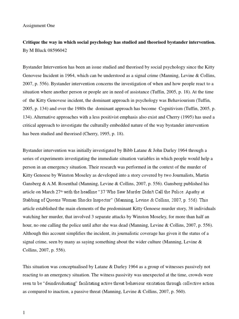 Bystander Intervention | PDF | Violence | Experiment
