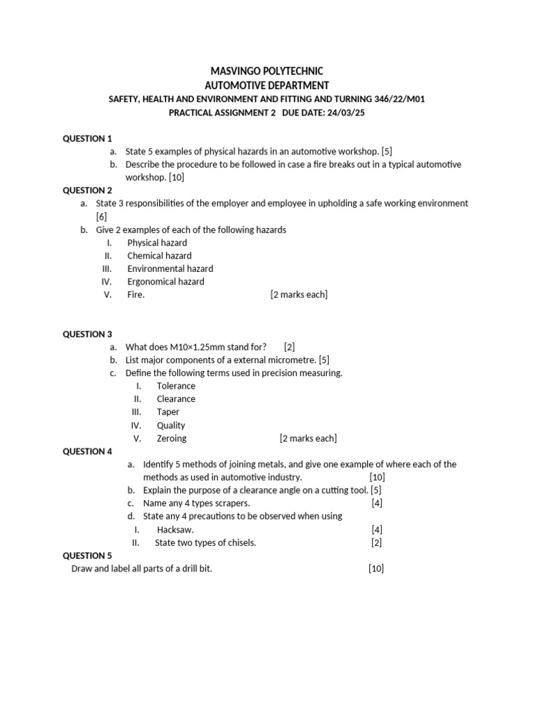 Masvingo Polytechnic She Practical 2 (Autorecovered) | PDF