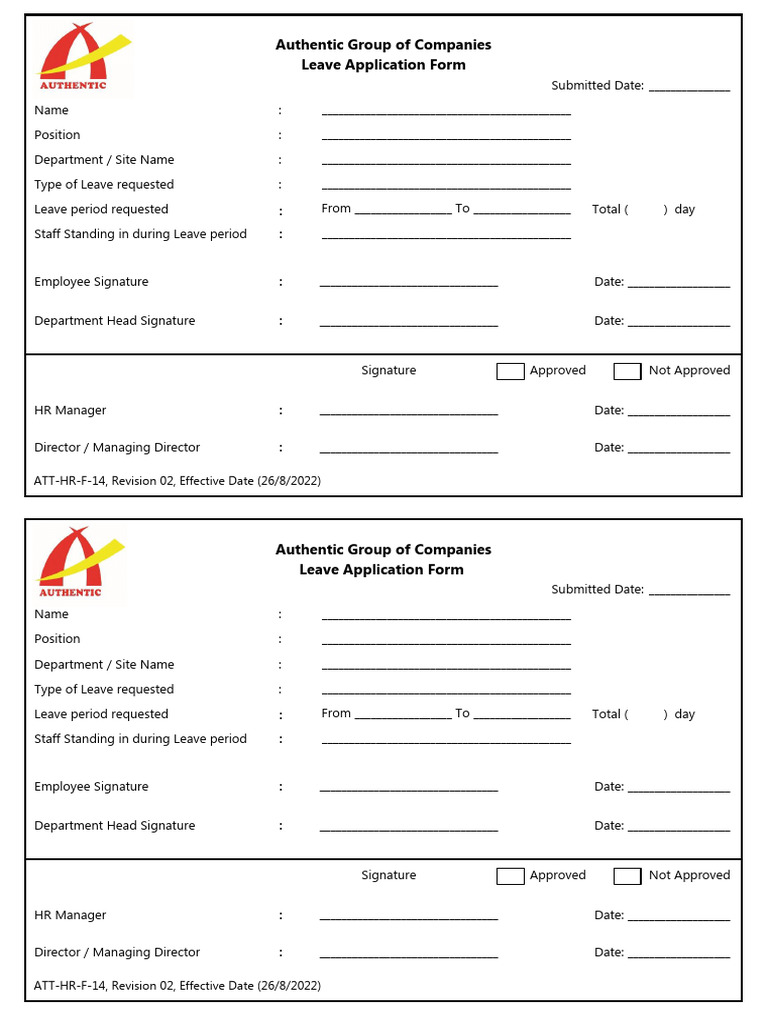 Leave Form (26 Aug 2022) | PDF