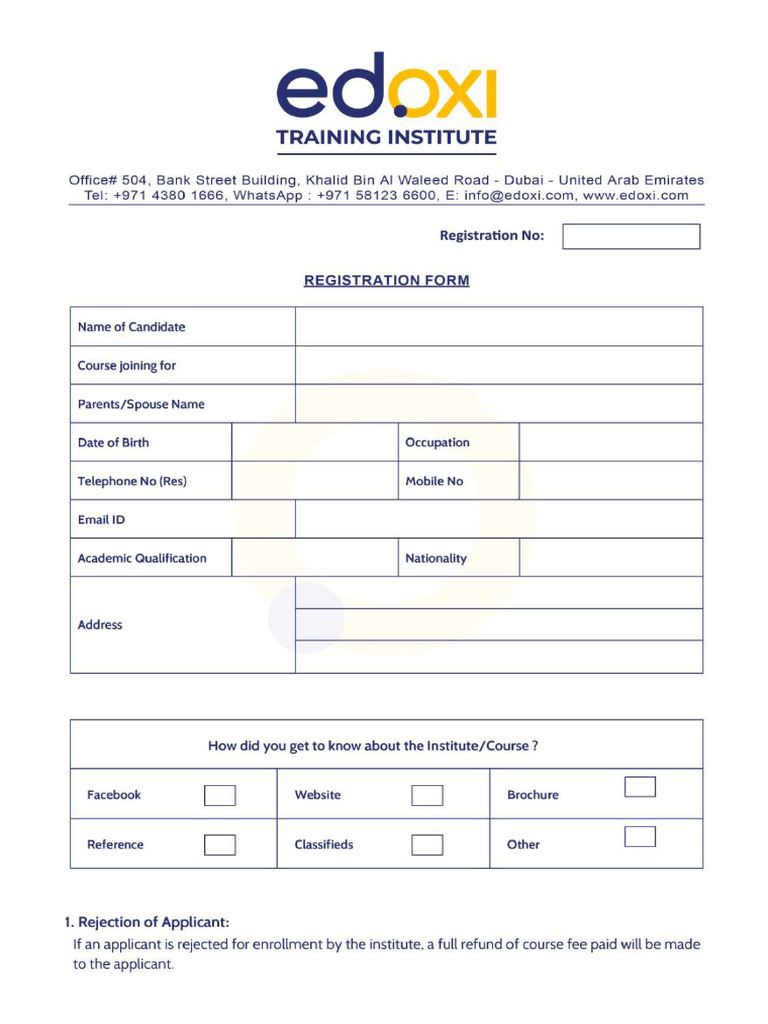 New Registration Form | PDF