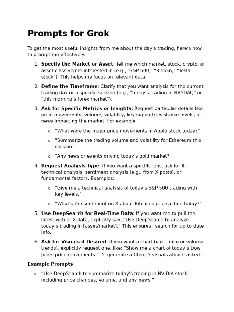 Prompts For Grok | PDF