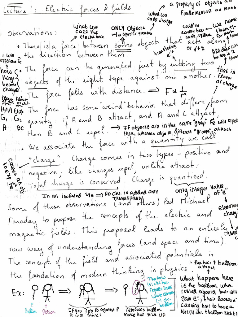 Lecture 1 - Coulomb's Law & Electric Field For A Point Charge PDF | PDF