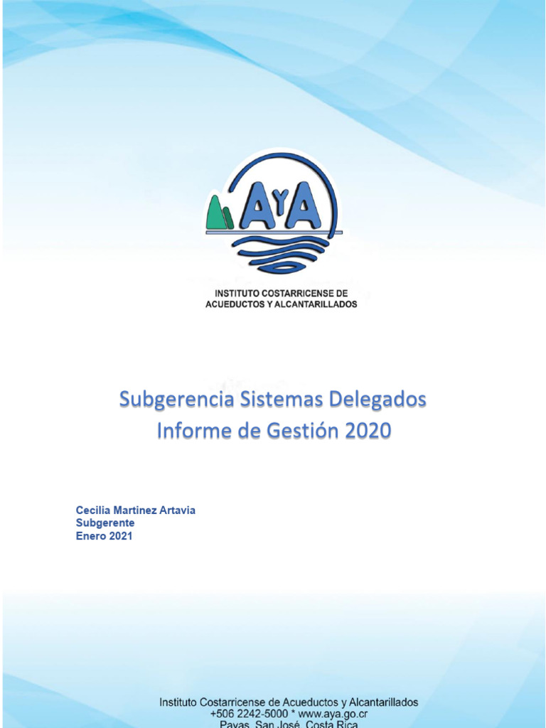 Anexo n1 Inf Gest 20 | PDF | Agua | Agua potable