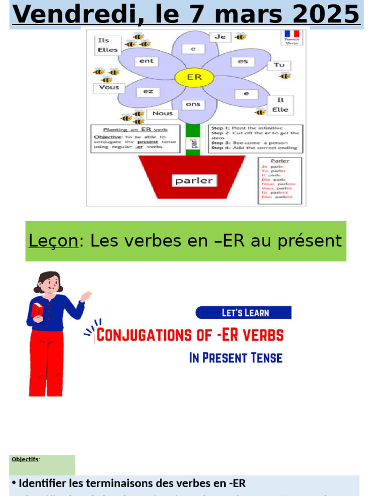 KS3 French - ER Verbs Writing in French Present Tense | PDF