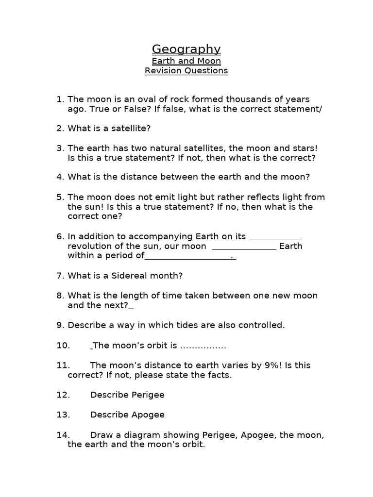 Geography Earth and Moon | PDF