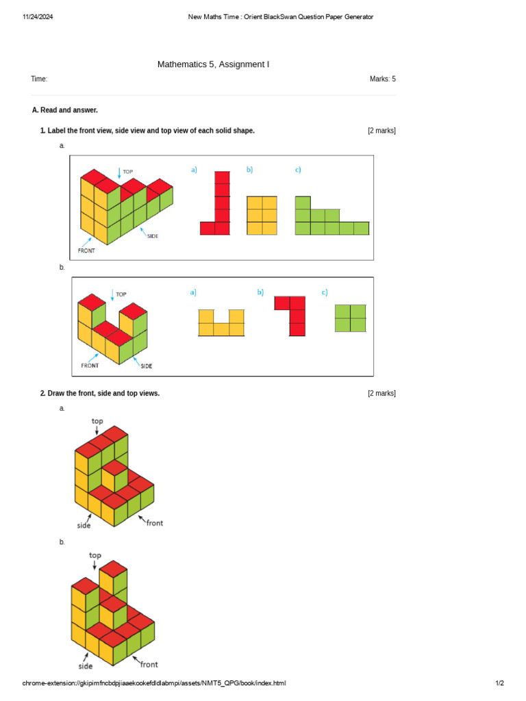 New Maths Time Class 5 Assignment | PDF
