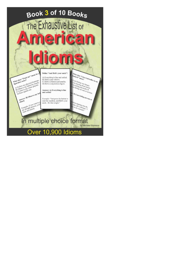 Book 3 American Idioms | PDF | Knowledge | Learning