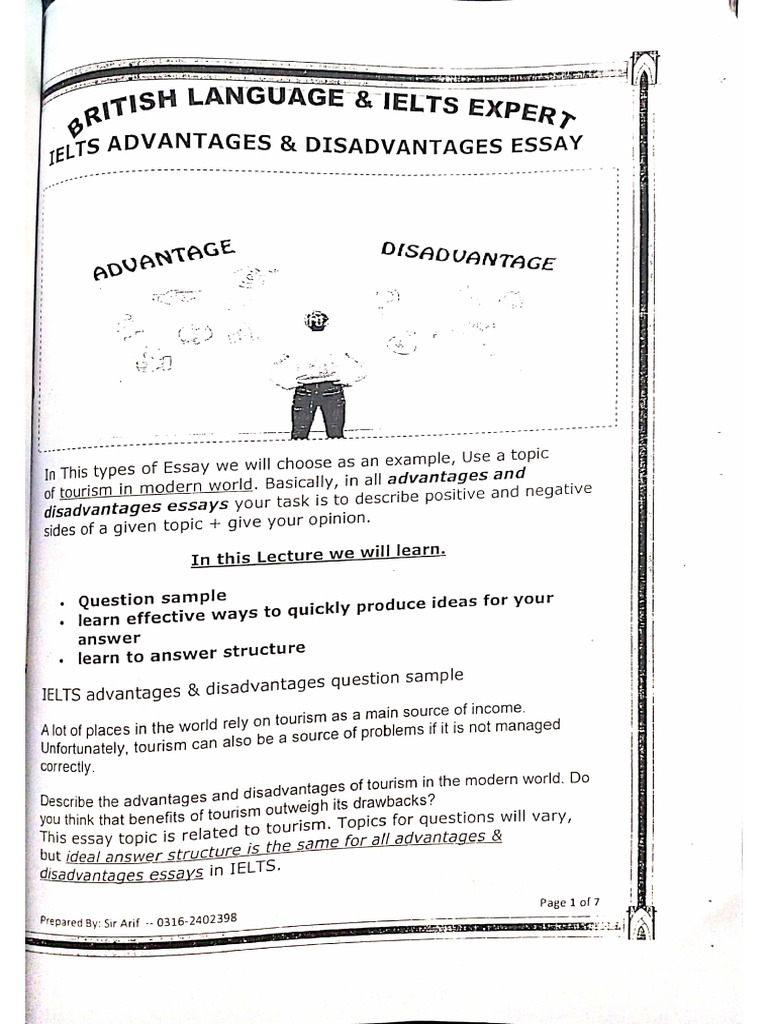 IELTS Advantage & Disadvantage Essay | PDF