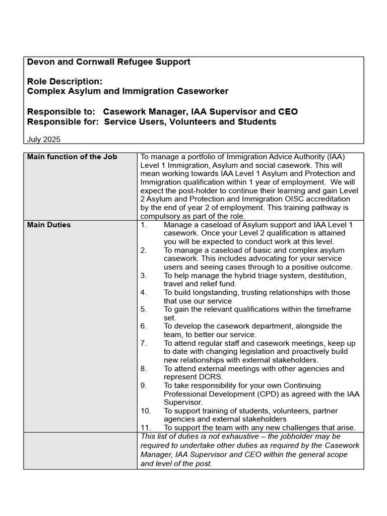 Asylum Caseworker Role at DCRS | PDF | Chess Openings | Chess