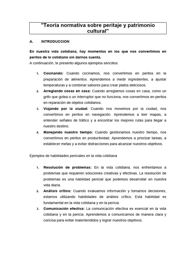 Peritaje y Patrimonio Cultural: Normativa | PDF | Testigo experto ...