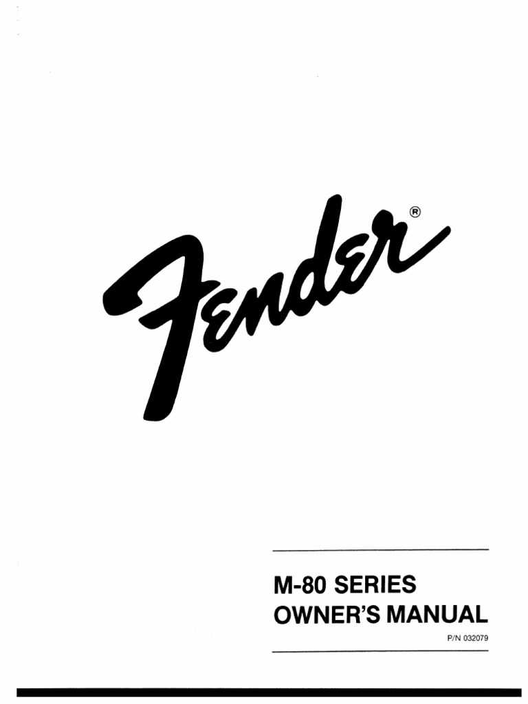 Fender Guitar Amplifier M80 Series Orignal Manual | PDF