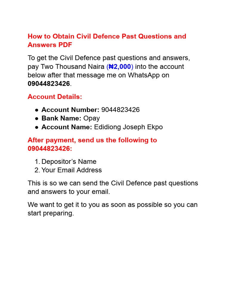 Civil Defence Past Questions and Answers | PDF