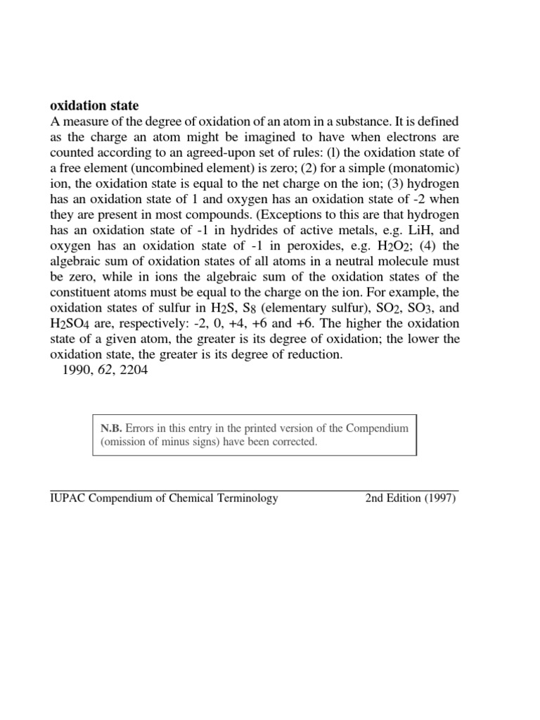 Understanding Oxidation States in Chemistry | PDF | Art | Science ...