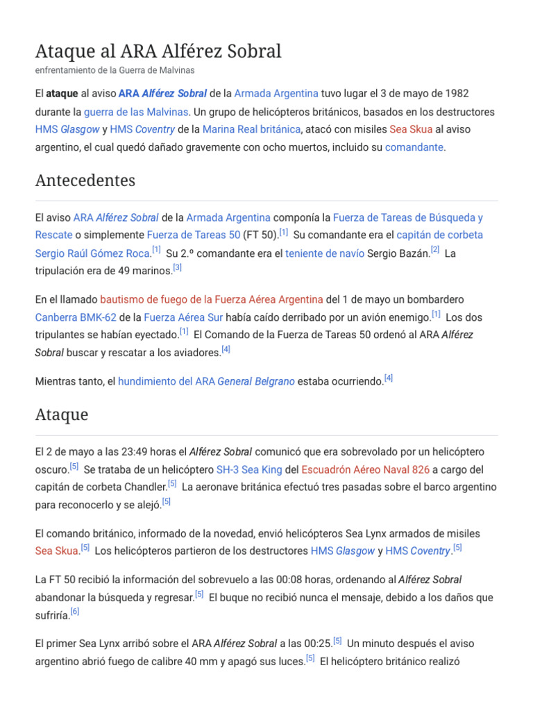 Ataque Al ARA Alférez Sobral - Wikipedia, La Enciclopedia Libre | PDF ...