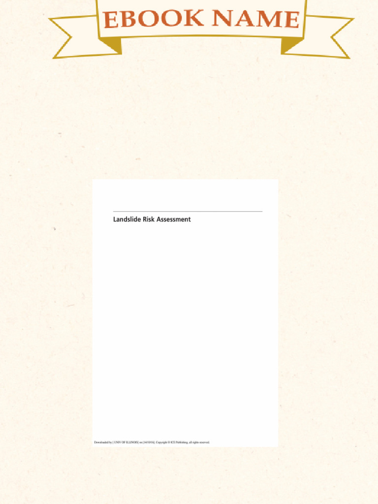 Landslide Risk Assessment 2nd Edition E. Mark Lee PDF Download | PDF | Risk | Risk Assessment