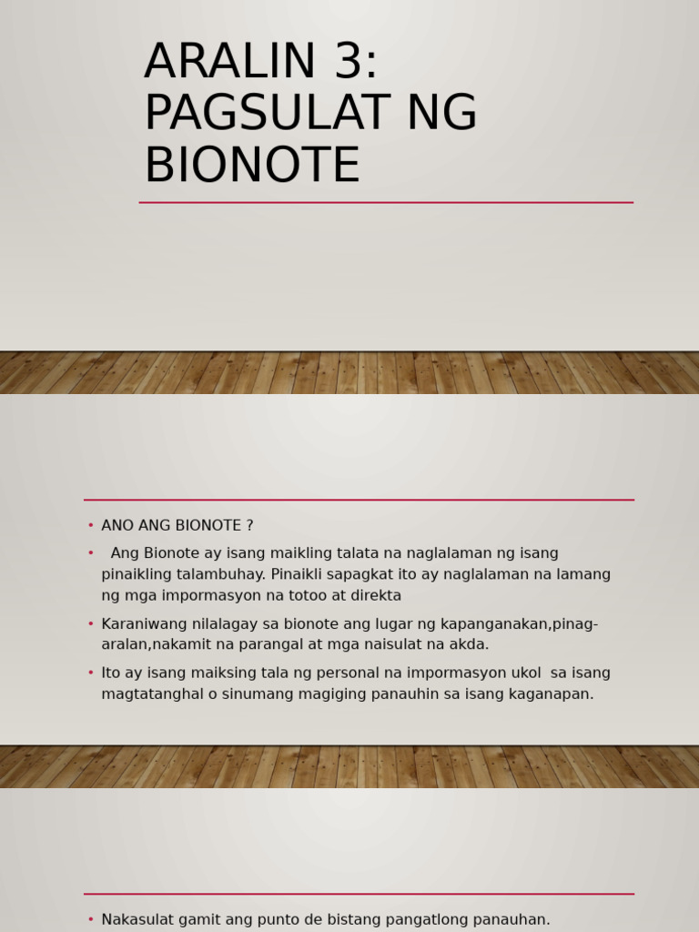Ats 2023 Aralin 3 Pagsulat NG Bionote | PDF