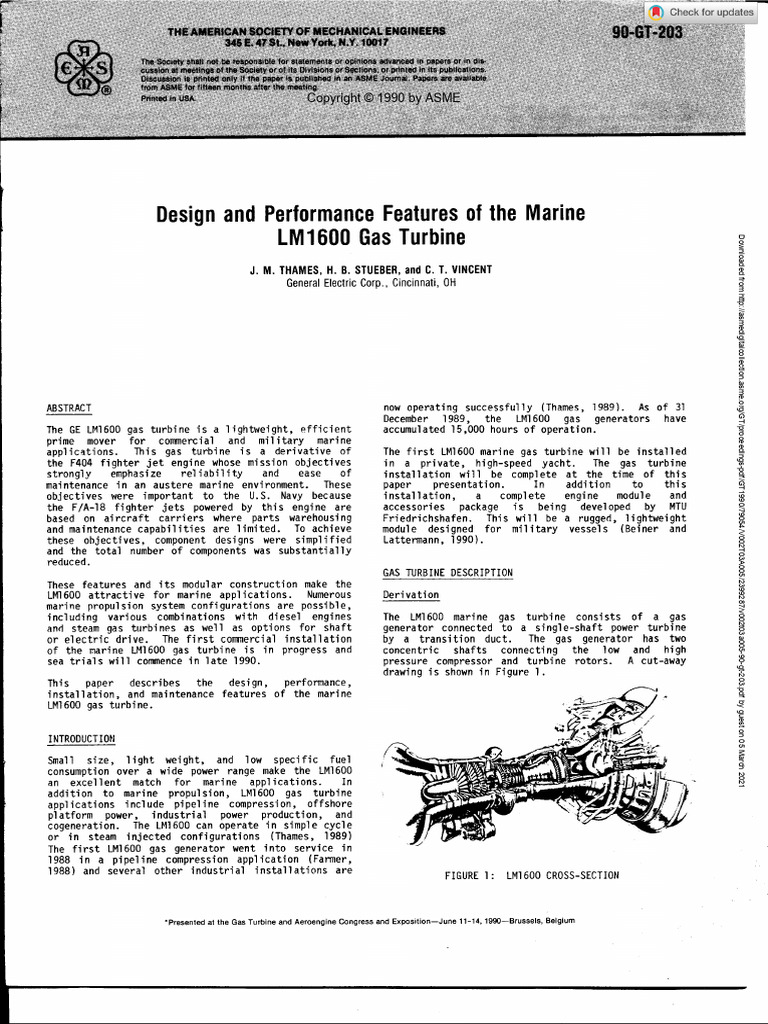 LM1600 Gas Turbine Design Overview | PDF | Gas Turbine | Turbine