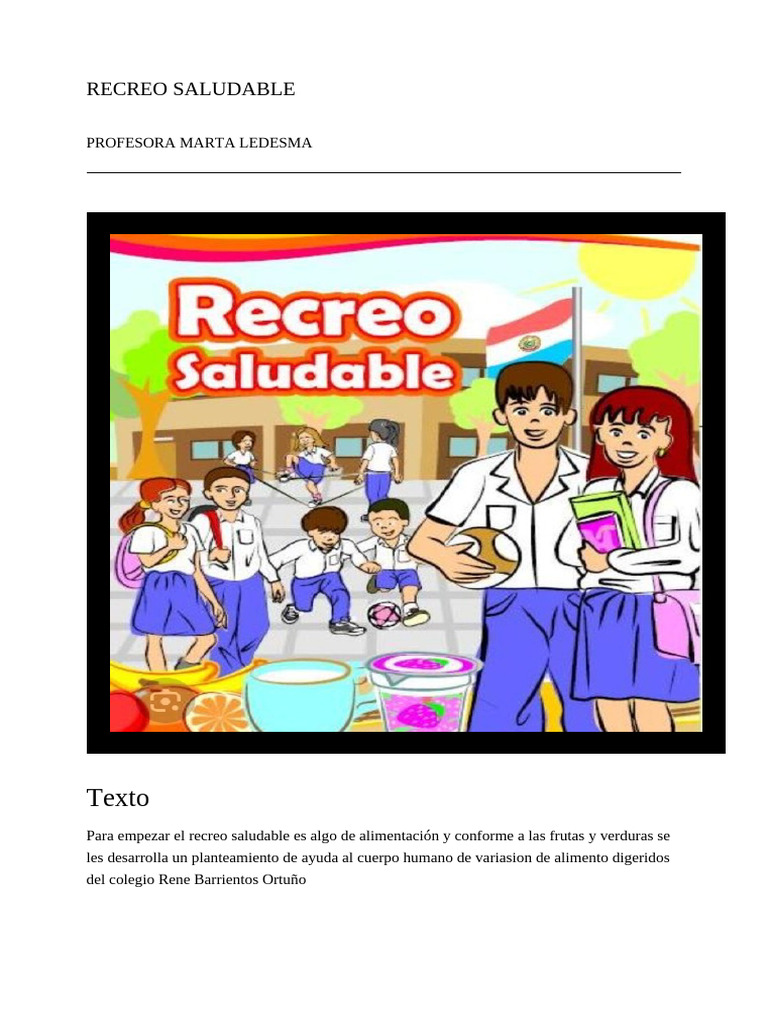 Promoviendo un Recreo Saludable | PDF | Comida chatarra | Alimentos