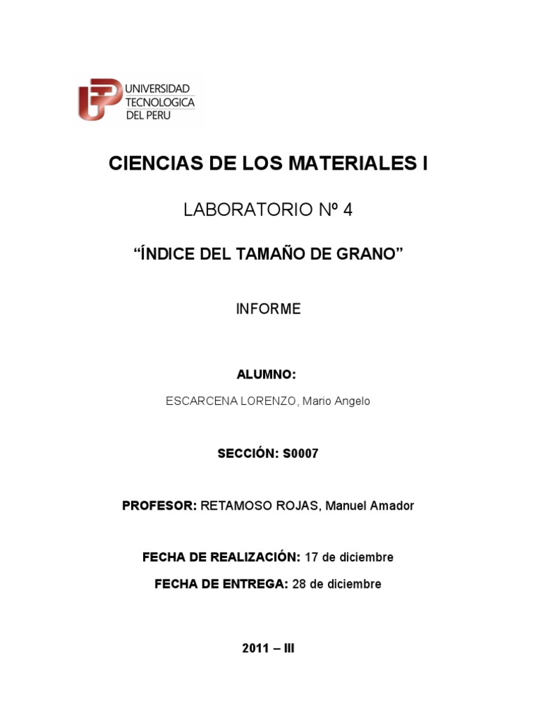 Determination of Grain Size Index Using the Planimetric Method | PDF ...