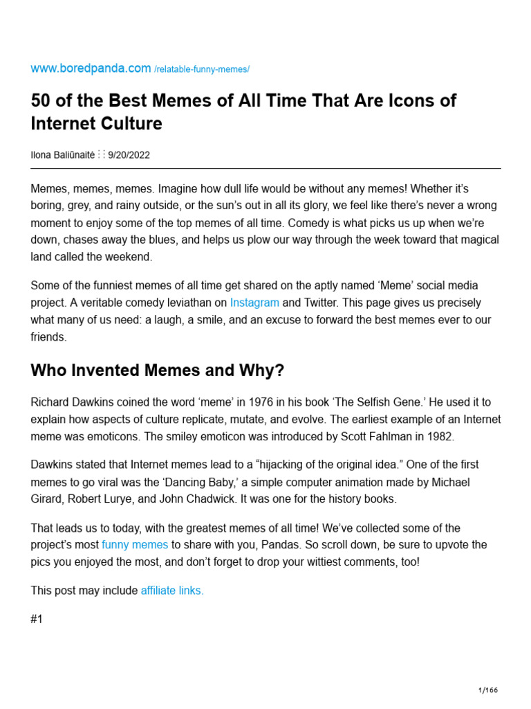 Top 50 Iconic Internet Memes | PDF | Meme | Jokes