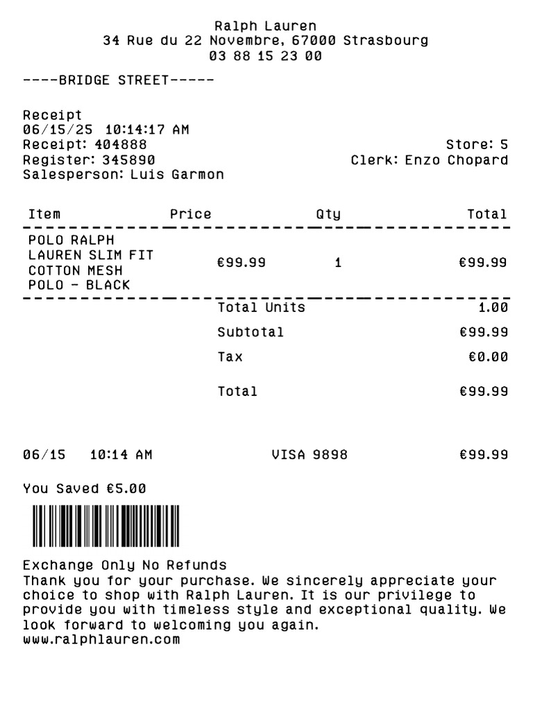 Clothing Receipt D5c5aeac A88d 4f39 8bb1 Bc7135e55fe2 | PDF