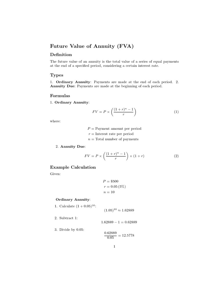 Future Value and Present Value of Annuities | PDF | Present Value ...