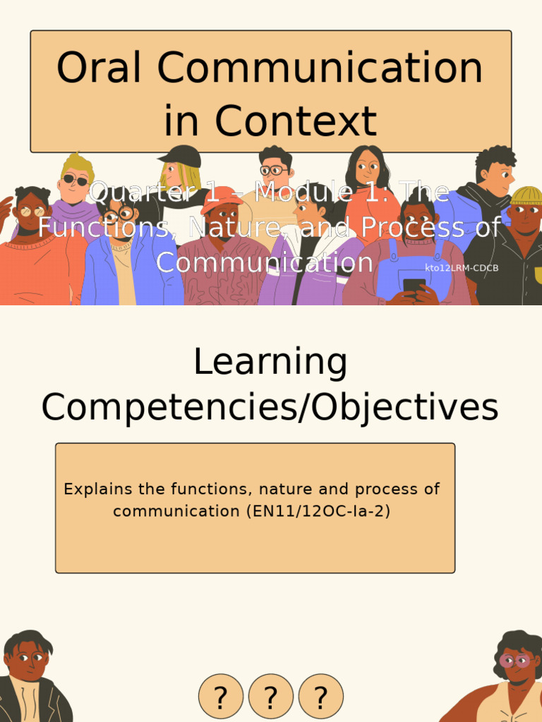 OCC Q1M1 The Functions Nature and Process of Communication | PDF ...