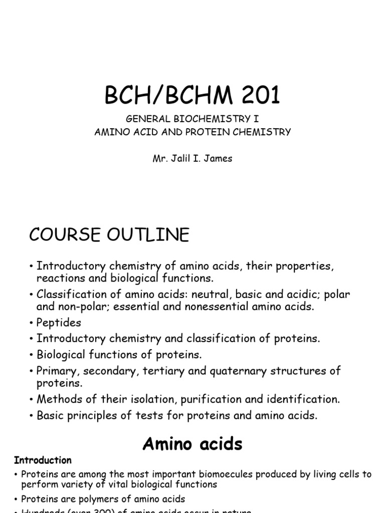 BCH-BCHM 201 Amino Acid and Protein 24.25 | PDF | Gel Electrophoresis | Amino Acid