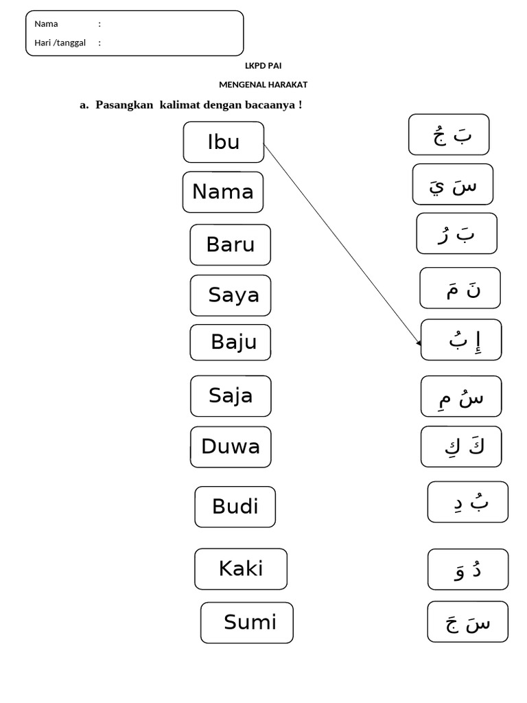LKPD Mengenal Harakat Kelas 1 SD | PDF