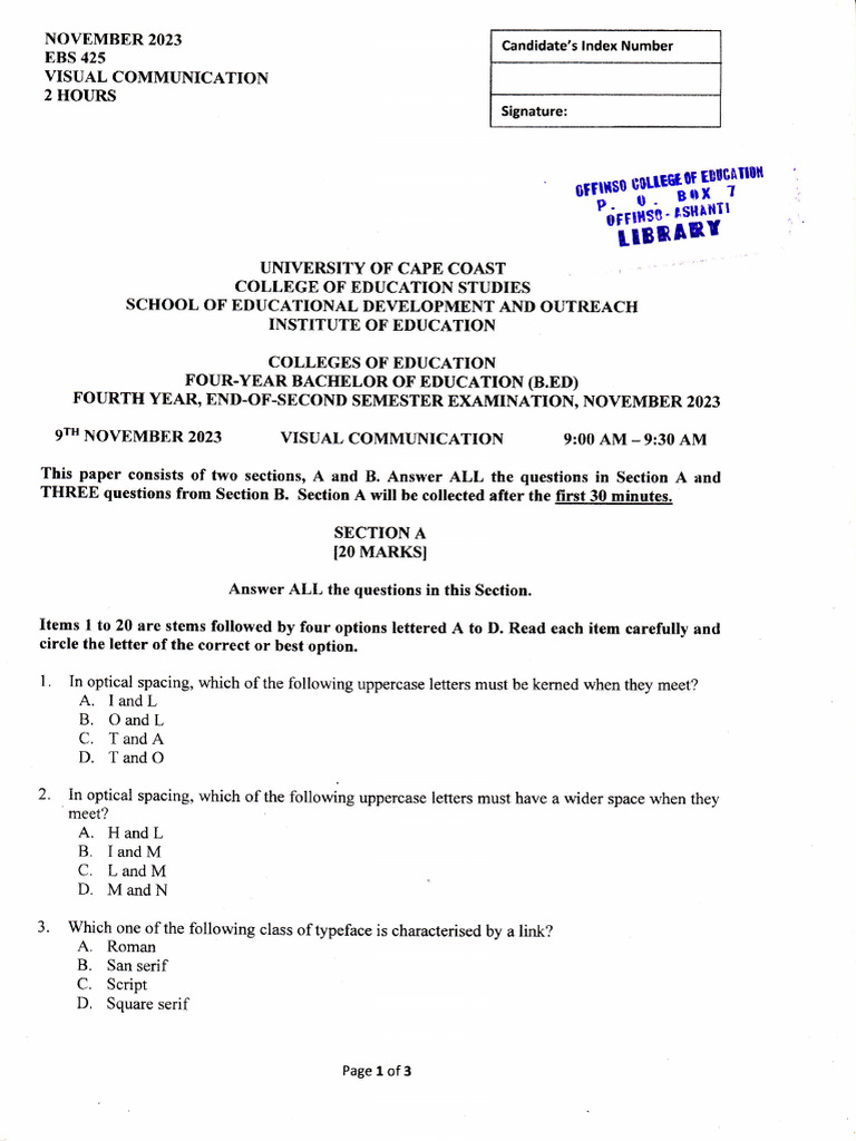 Ebs 425 Visual Communication-1 | PDF | Typefaces | Graphic Design