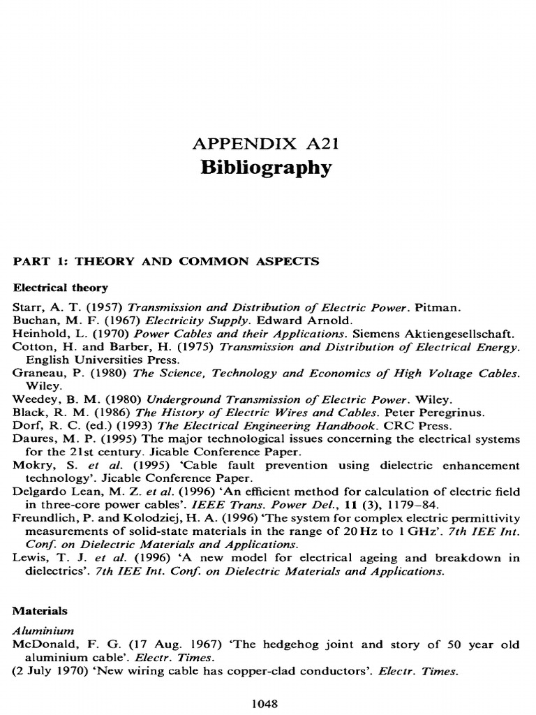 Bibliography: Appendix A21 | PDF | Insulator (Electricity) | Electrical ...