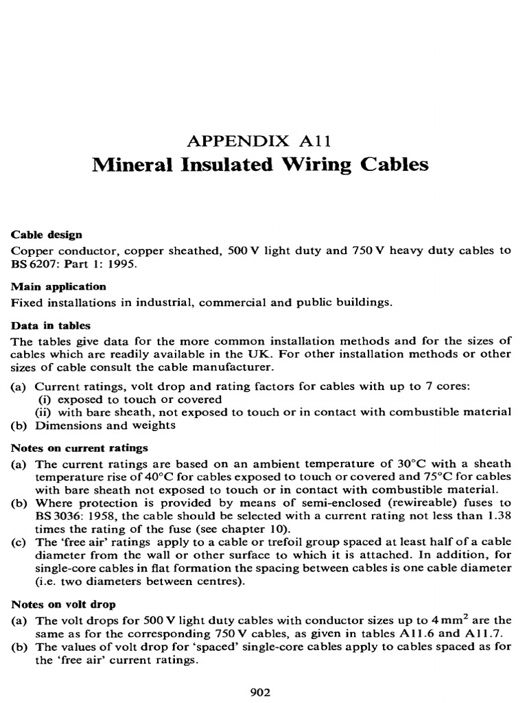 Mineral Insulated Wiring Cables: Appendix All | PDF | Electrical Wiring ...