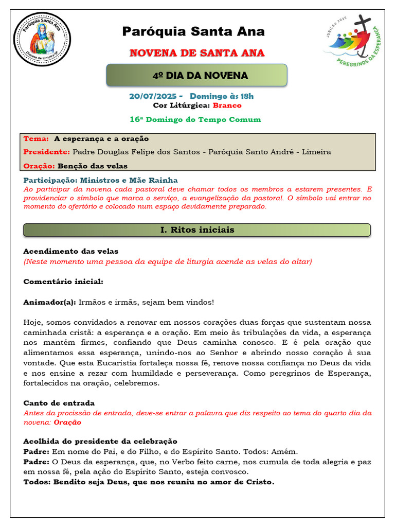 Novena de Santa Ana: 4º Dia - Esperança e Oração | PDF | Oração | Abraão