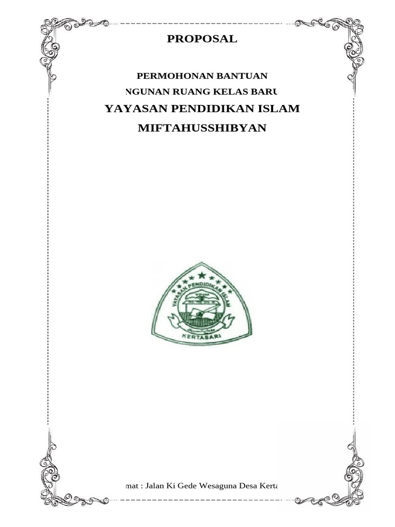 Proposal Ruang Kelas Baru Yayasan | PDF