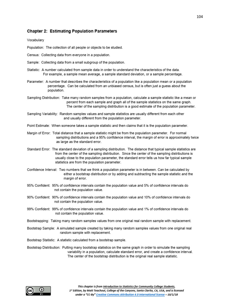 Ch2 Intro To Stats For Community College Students | PDF | Standard Error | Statistics
