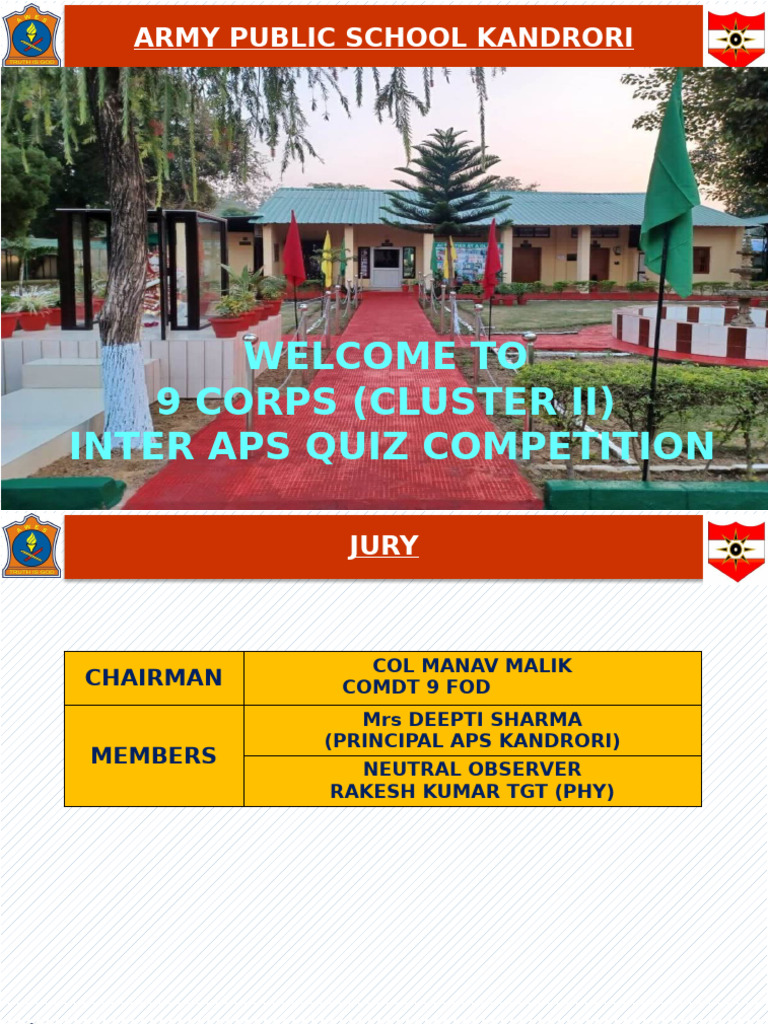 Inter Army Public Schools Quiz Competition | PDF