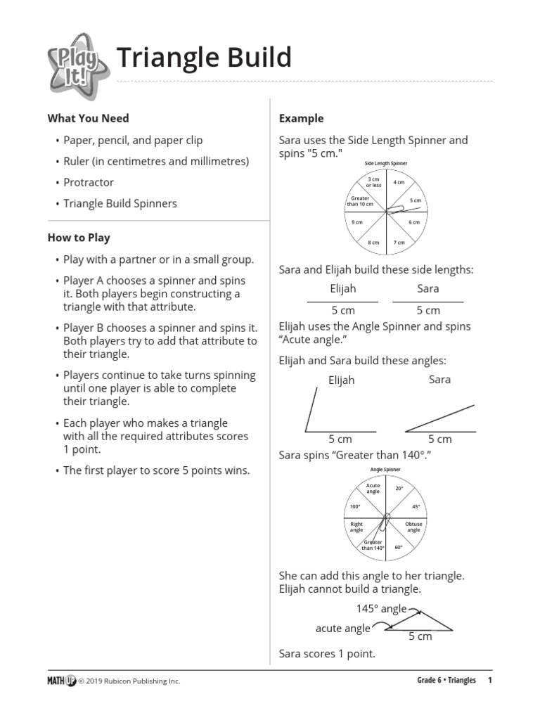 2 - Activity - Triangle Building Spinners | PDF | Triangle | Elementary ...