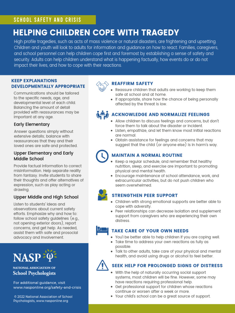 Helping Children Cope With Tragedy 2022 Updated | PDF | Social Support ...