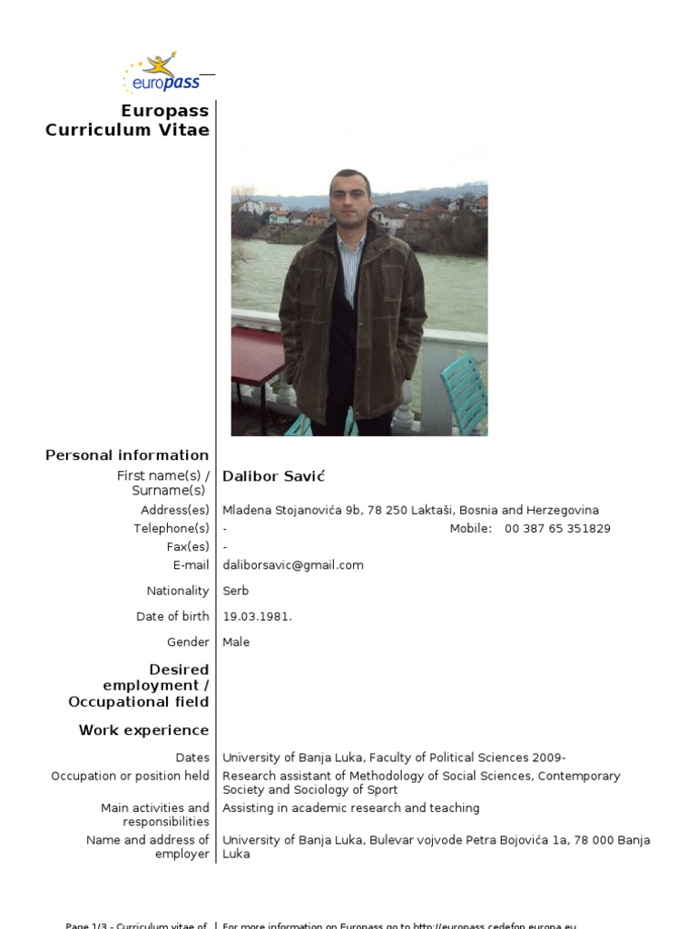 CV Template | PDF | Sociology | University