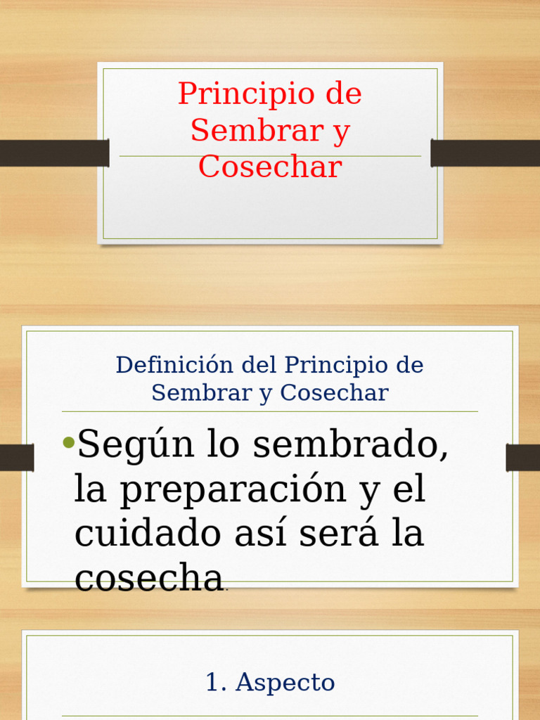 Principio De Sembrar Y Cosechar Pdf