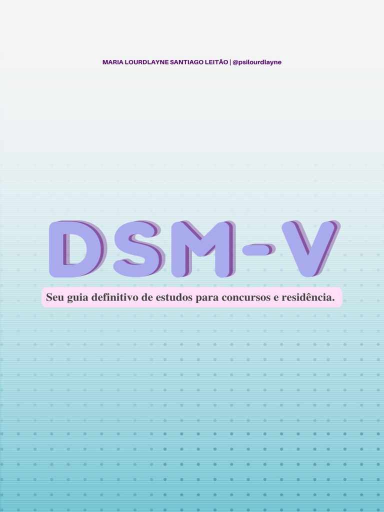 DSM-V Amostra | PDF | DSM 5 | Distúrbio mental